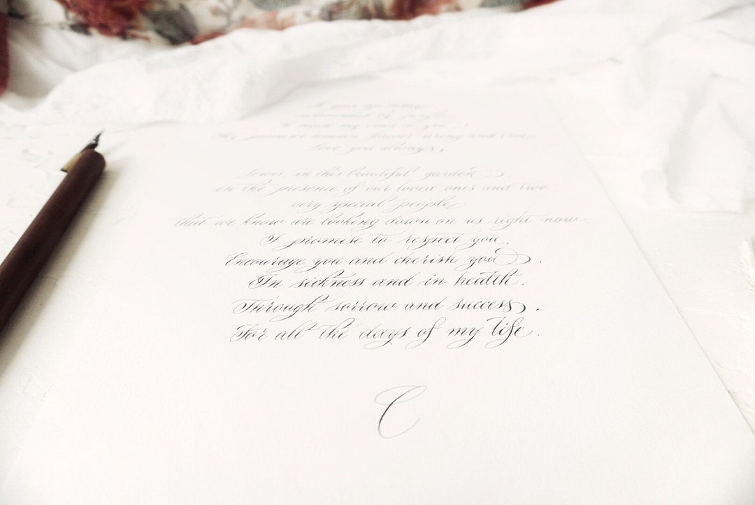 Custom Calligraphy for Wedding Vows, Quotes, Poems, Lyrics, Wall Art ...