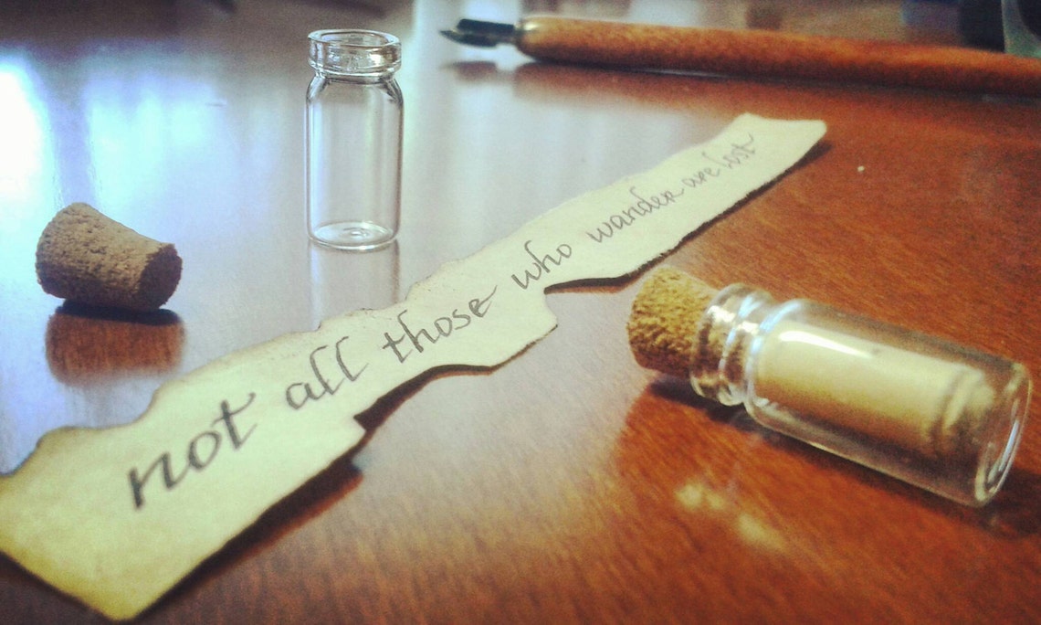 Tiny Scroll in A Tiny Bottle in A Gift Box With Hay and Wax - Etsy UK