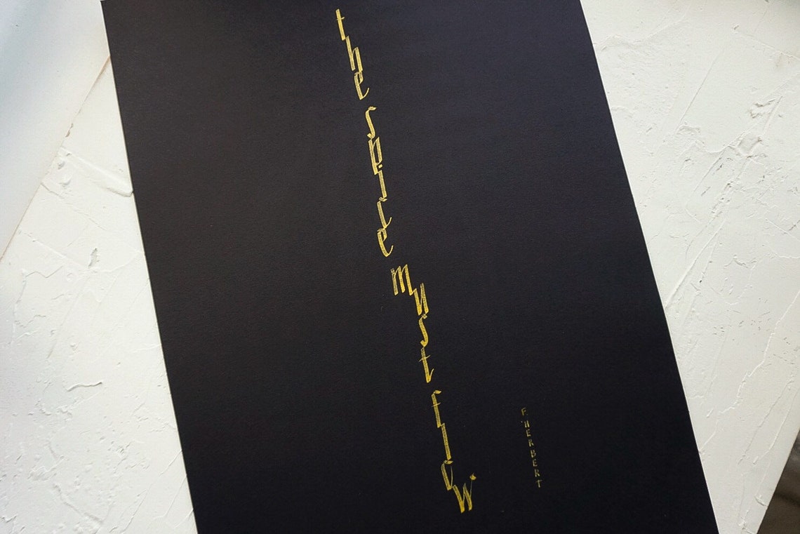 Original Dune Quote Artwork - Dune Poster - Handwritten Calligraphy ...