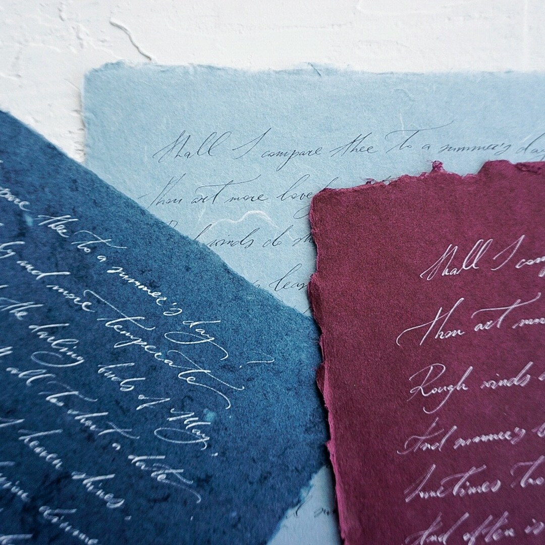 Custom Calligraphy on Limited Stock Handmade Abaca Rag Paper - Love ...