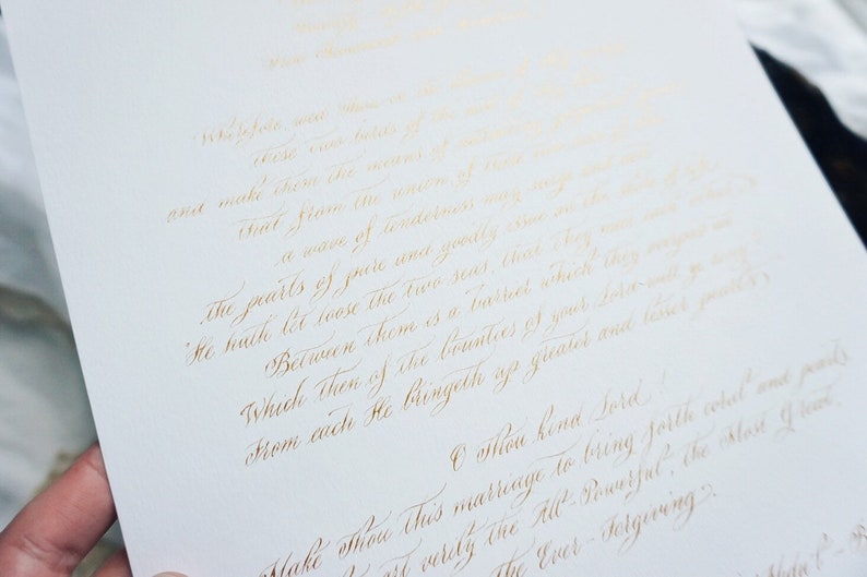 Custom Calligraphy for Wedding Vows Quotes Poems Lyrics - Etsy