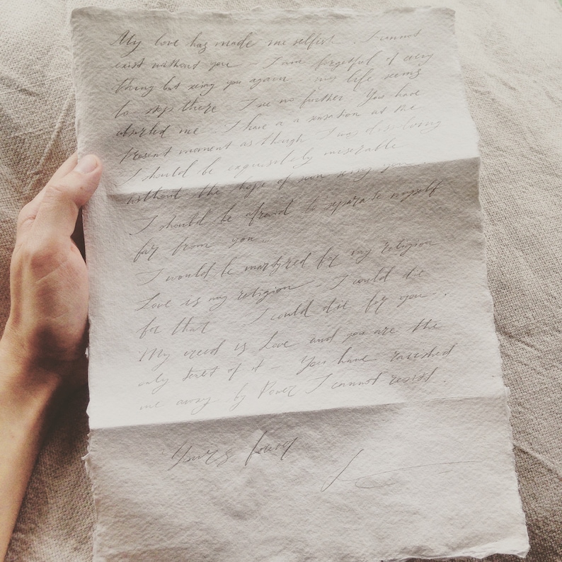 Vintage Handwritten Note Custom Calligraphy on Handmade - Etsy