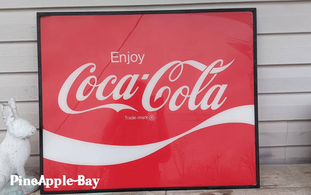 Vintage Coca Cola Acrylic Store Sign: Coke Collector Memorabilia (22 ...