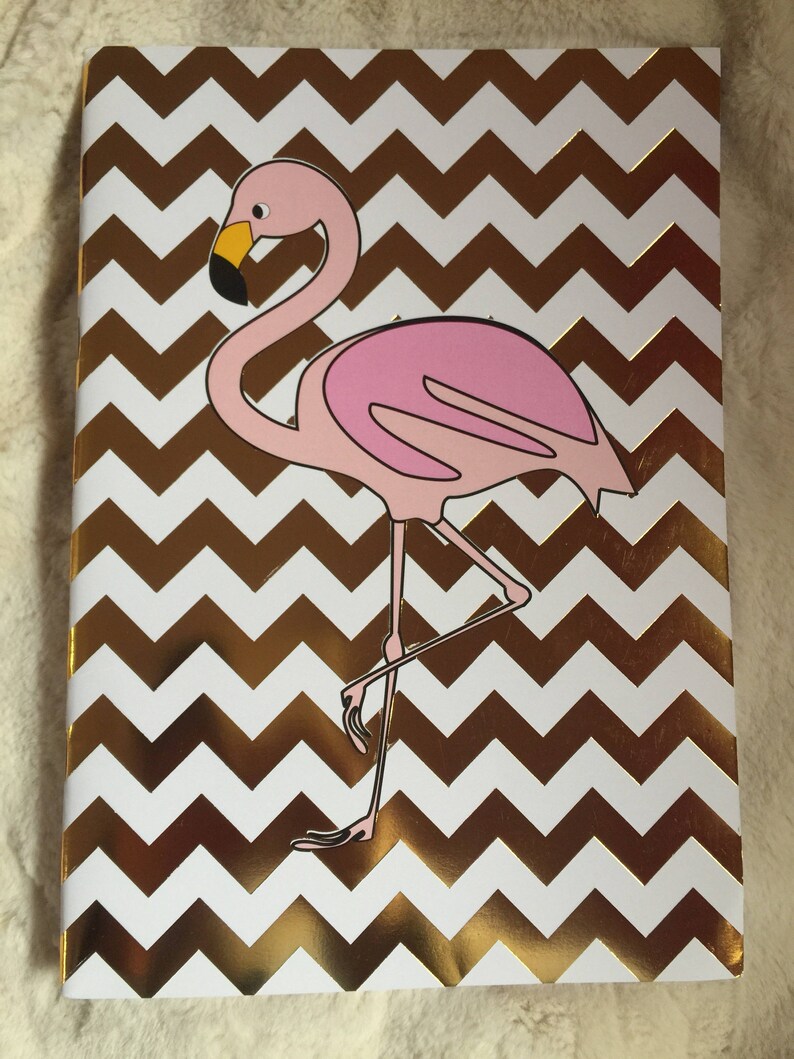 A4 Flamingo Notebook Golden and Pink - Etsy