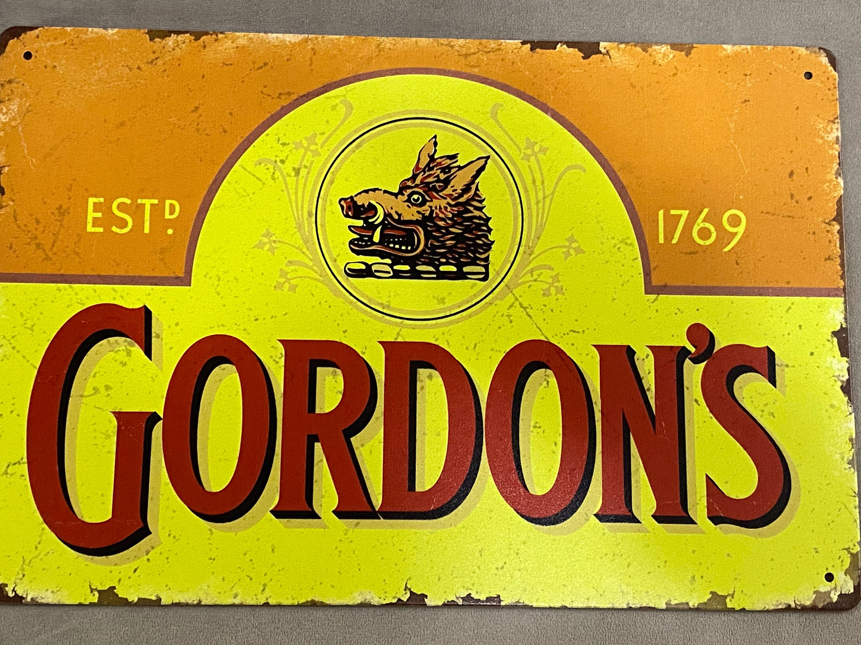 GORDONS Gin Metal Plate Sign Decor Plaque new - Etsy