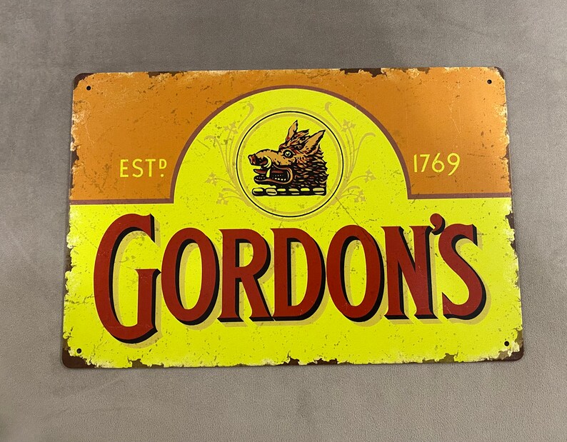 GORDONS Gin Metal Plate Sign Decor Plaque new - Etsy