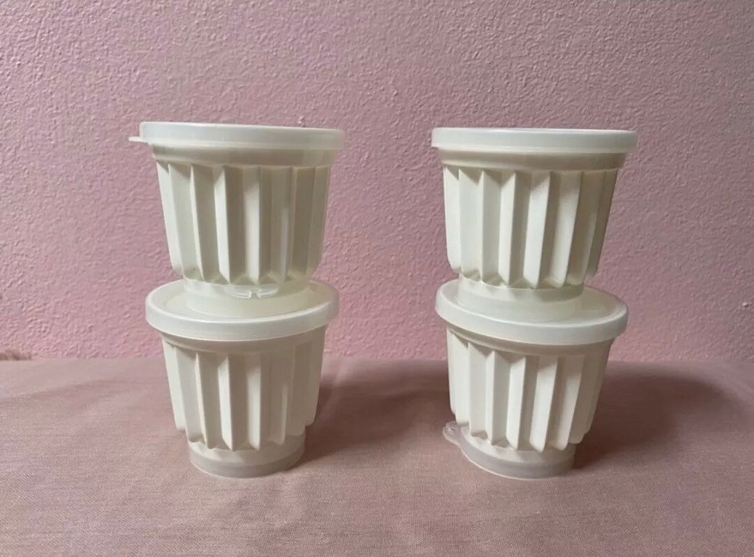 TUPPERWARE Vintage Set | 4 X Jelly Cups / Puding Molds Beige (new) - Etsy