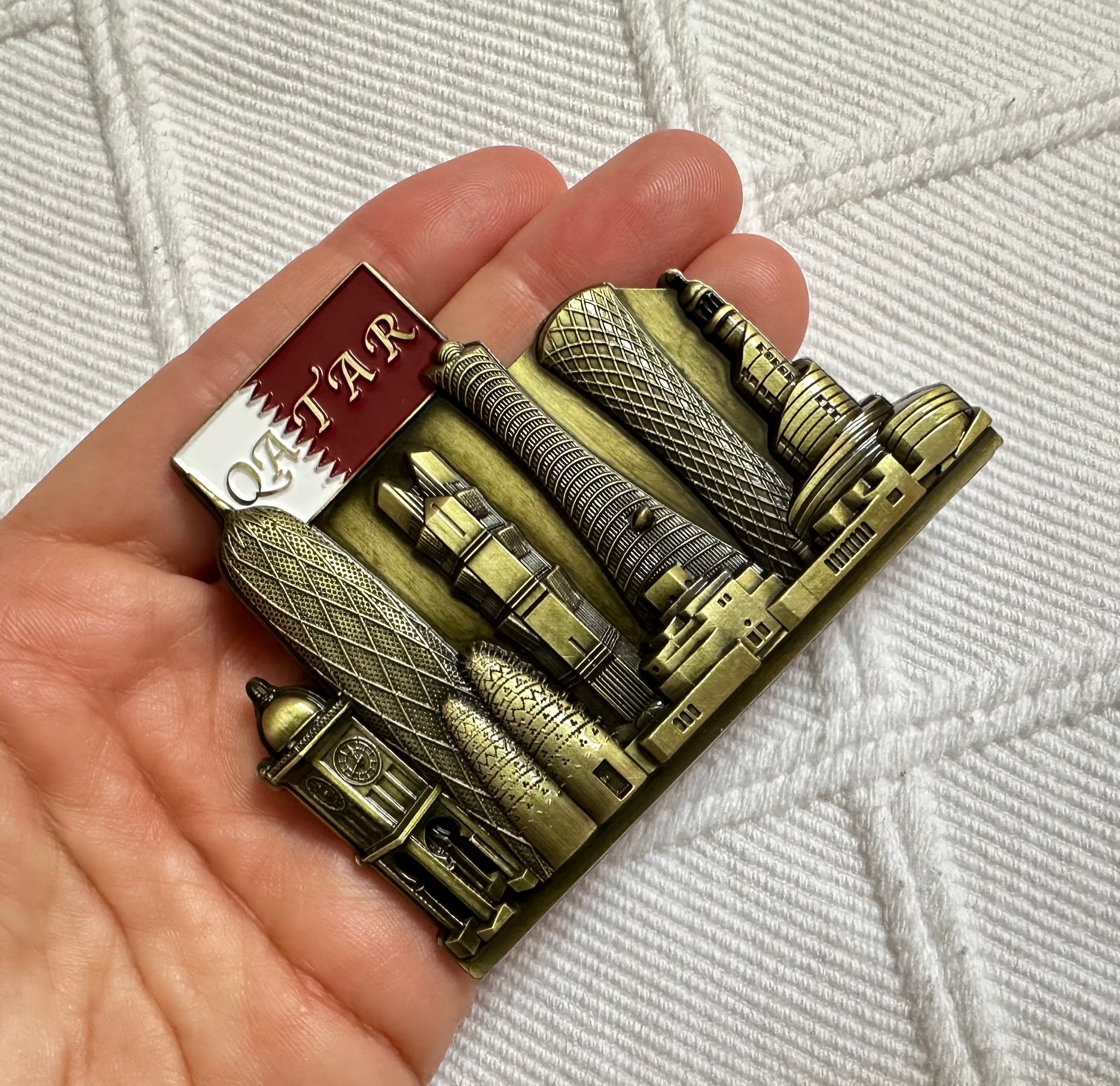 DOHA QATAR Pin Magnet Doha City Skyline Copper Color Metal new No Tags ...