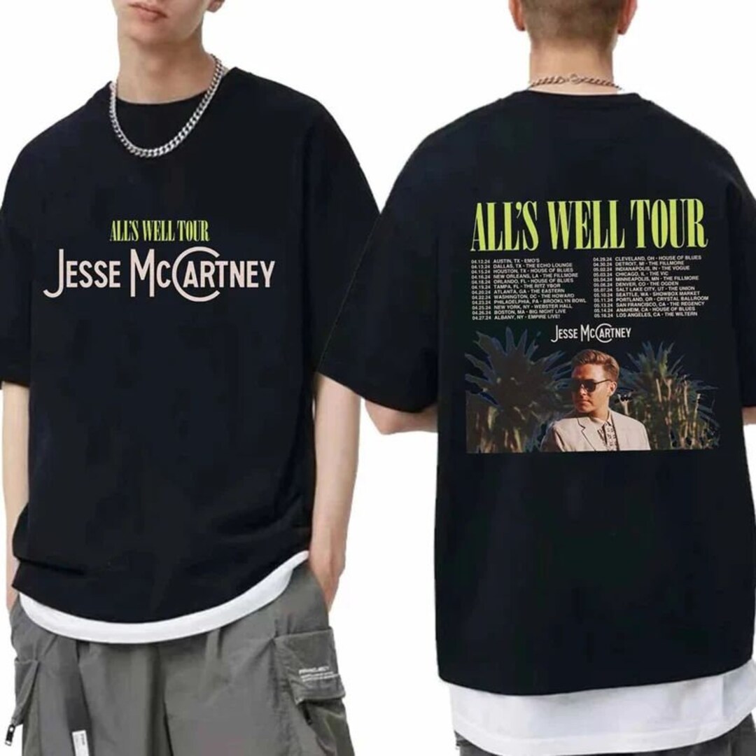 Jesse Mccartney All's Well Tour 2024 Shirt, Jesse Mccartney Fan Shirt ...