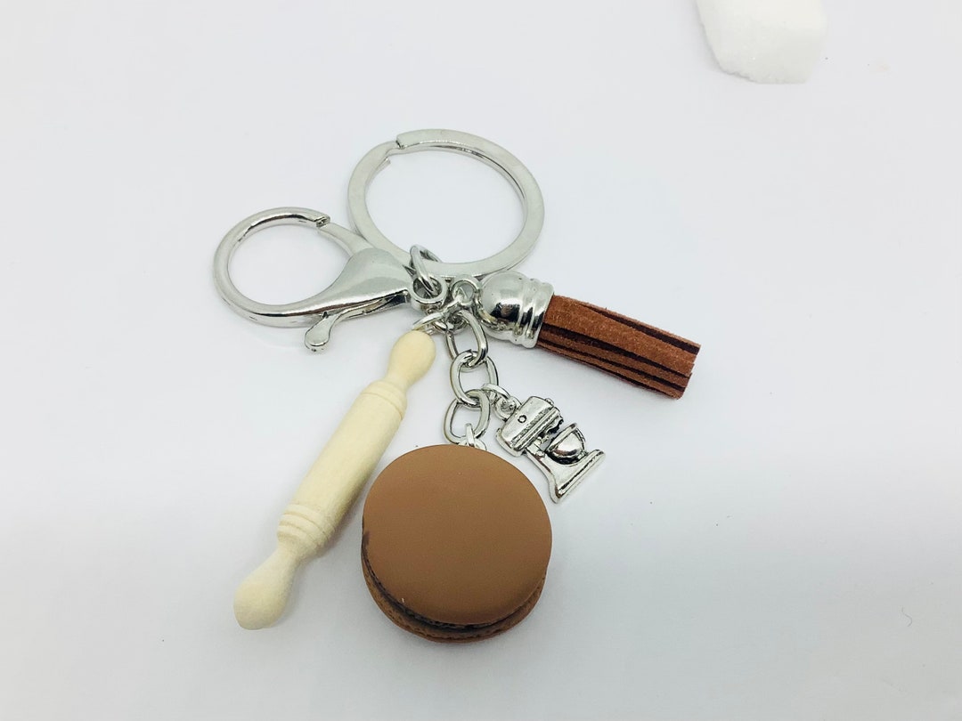 Chocolate Macaron Keyring, Pastry Keyring, Gift Idea - Etsy
