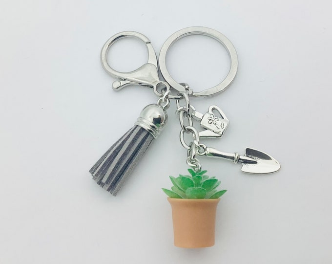 Succulent Plant Key Ring, Fancy Key Ring, Gardener Gift Idea - Etsy