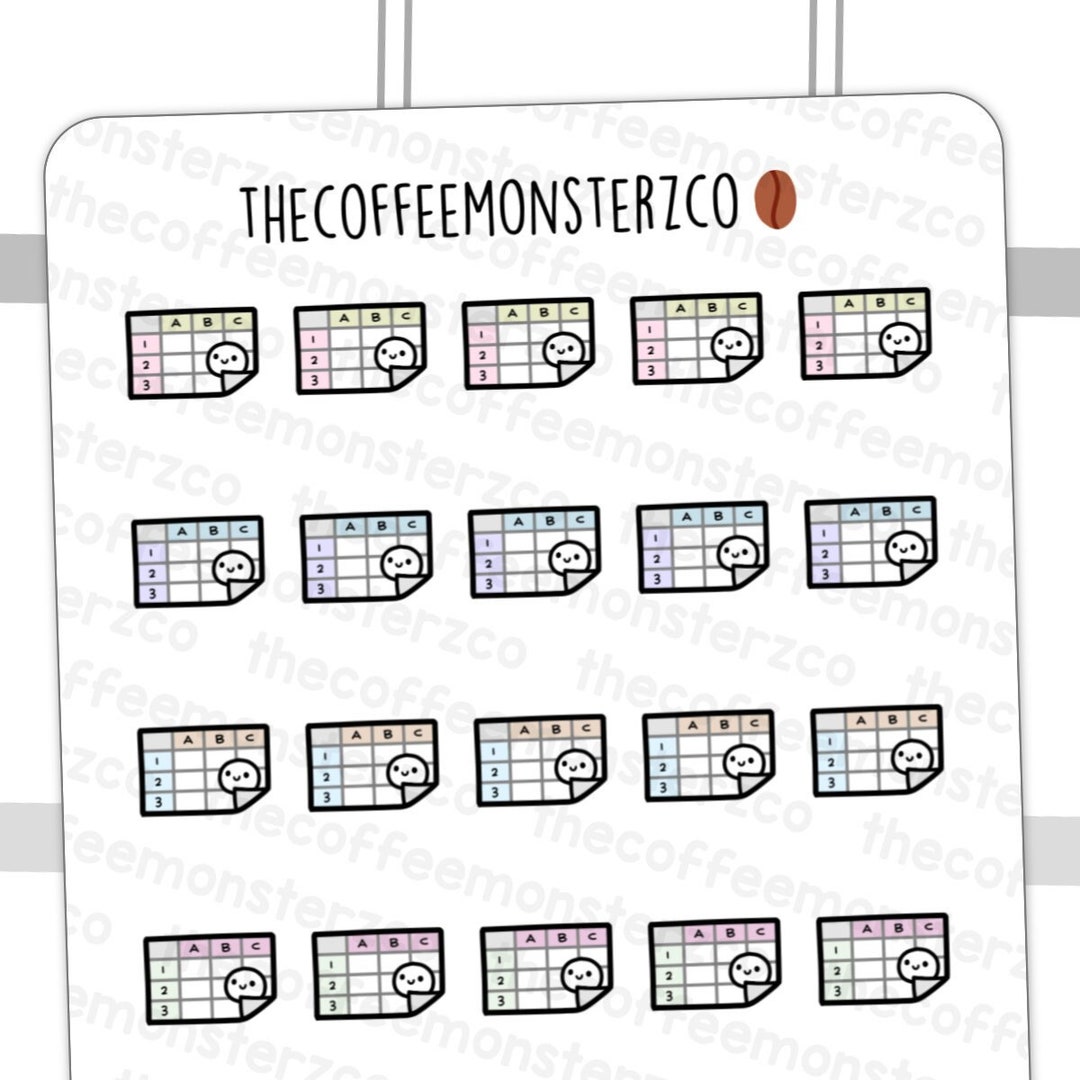 Spreadsheet Doodles Hand Drawn Planner Stickers and Bullet Journal ...