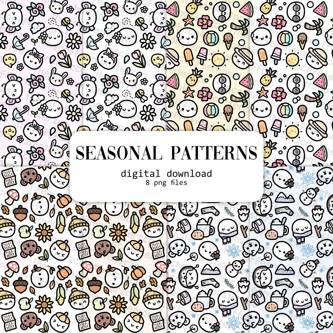 Seasons Paper Patterns digital File Digital Printable Planner ...
