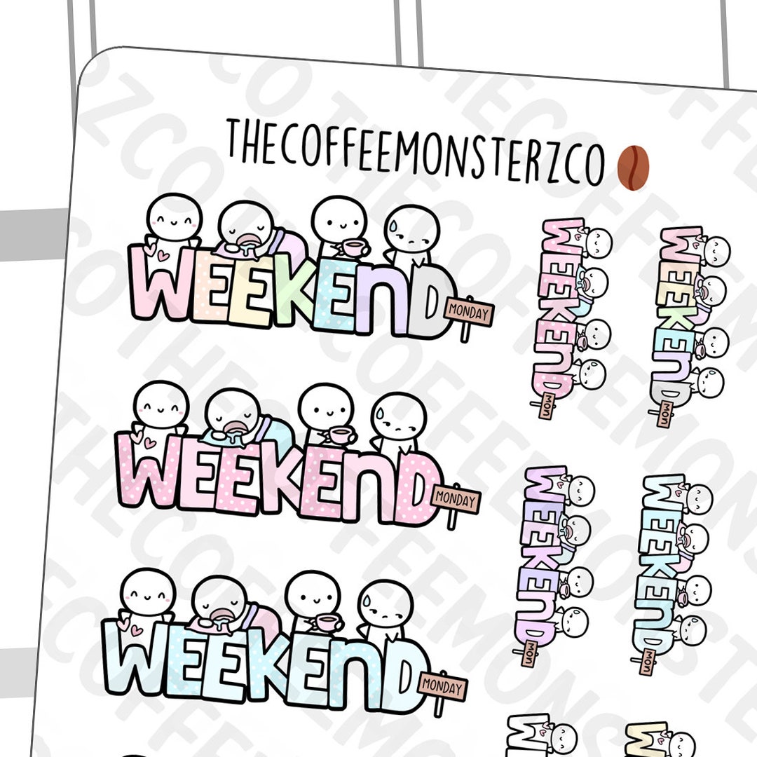 A Very Short Weekend Hand Drawn Planner Stickers and Bullet Journal ...