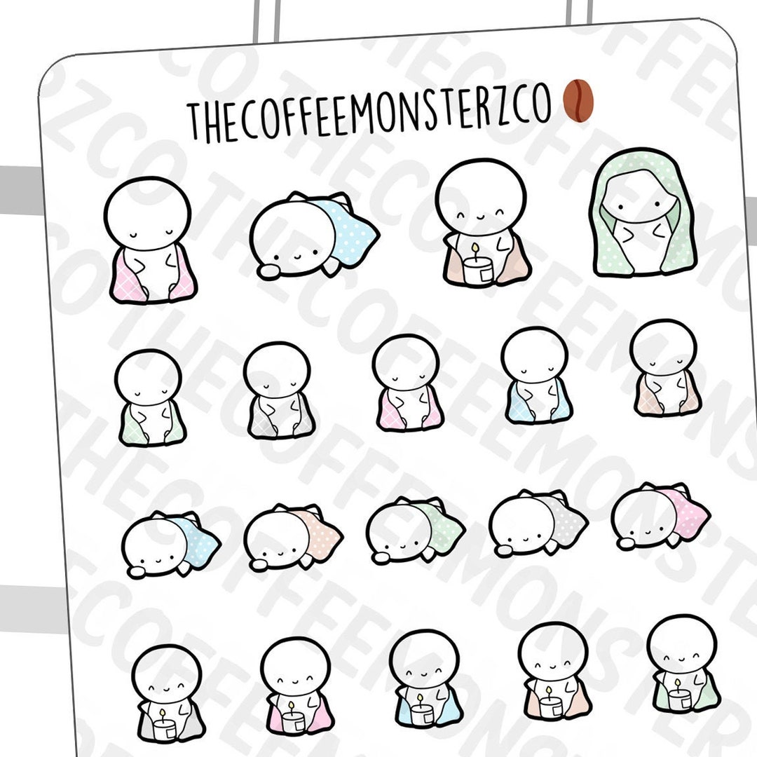 Cozy Blanket Emotis Stickers for Planners & Journals E650 - Etsy