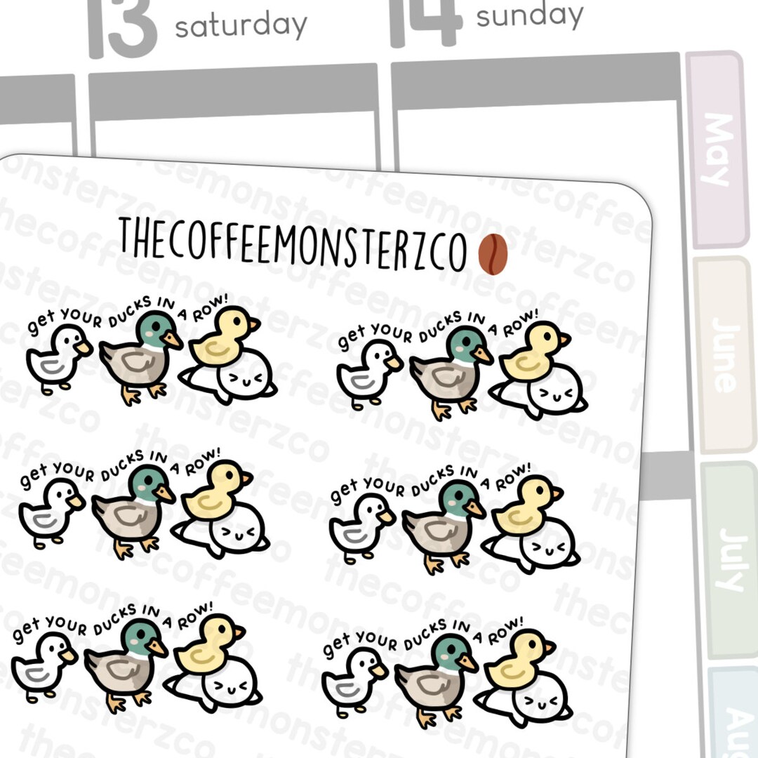 Get Your Ducks in a Row Hand Drawn Planner Stickers and Bullet Journal ...