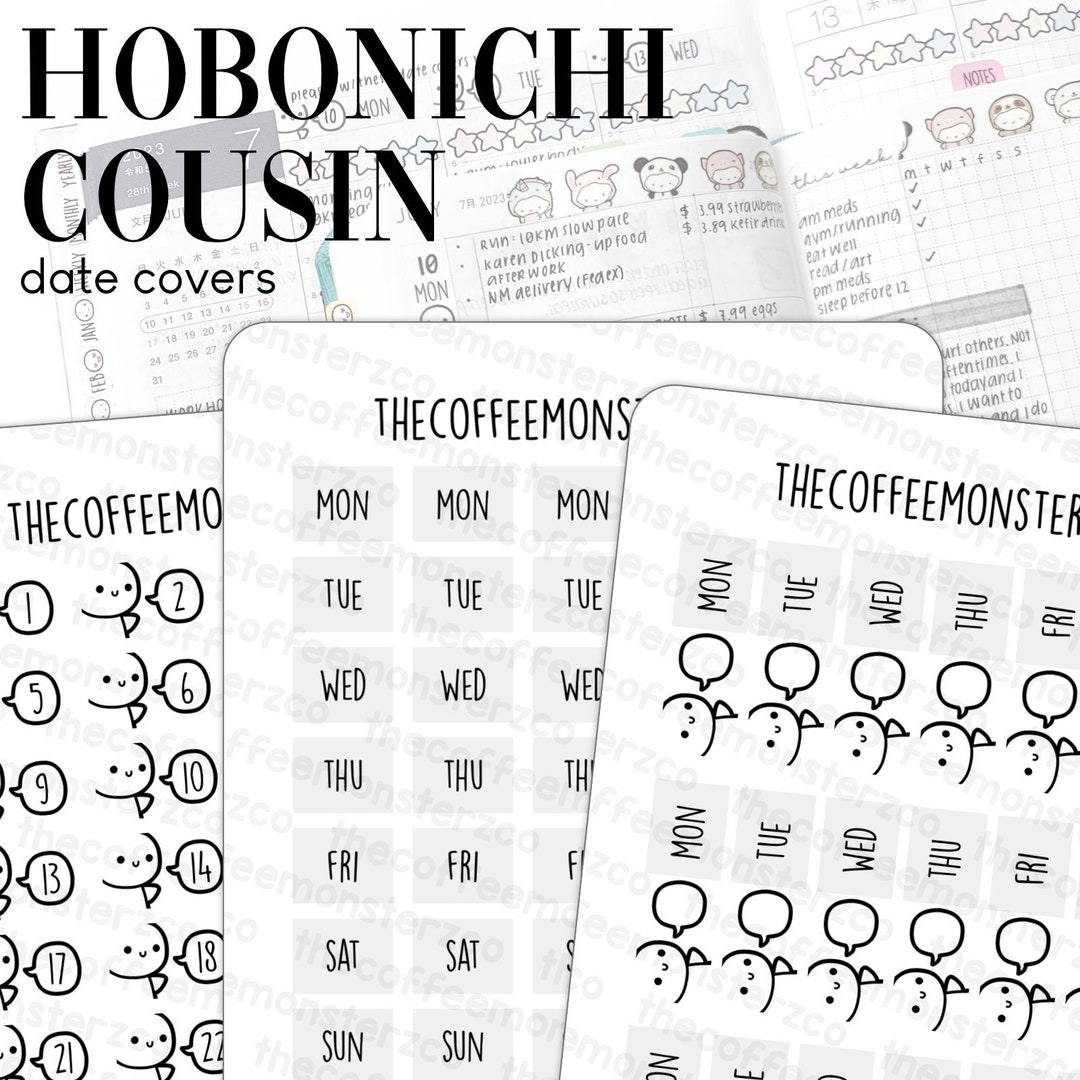 Hobonichi Cousin Date Covers Hand Drawn Planner Stickers and Bullet ...