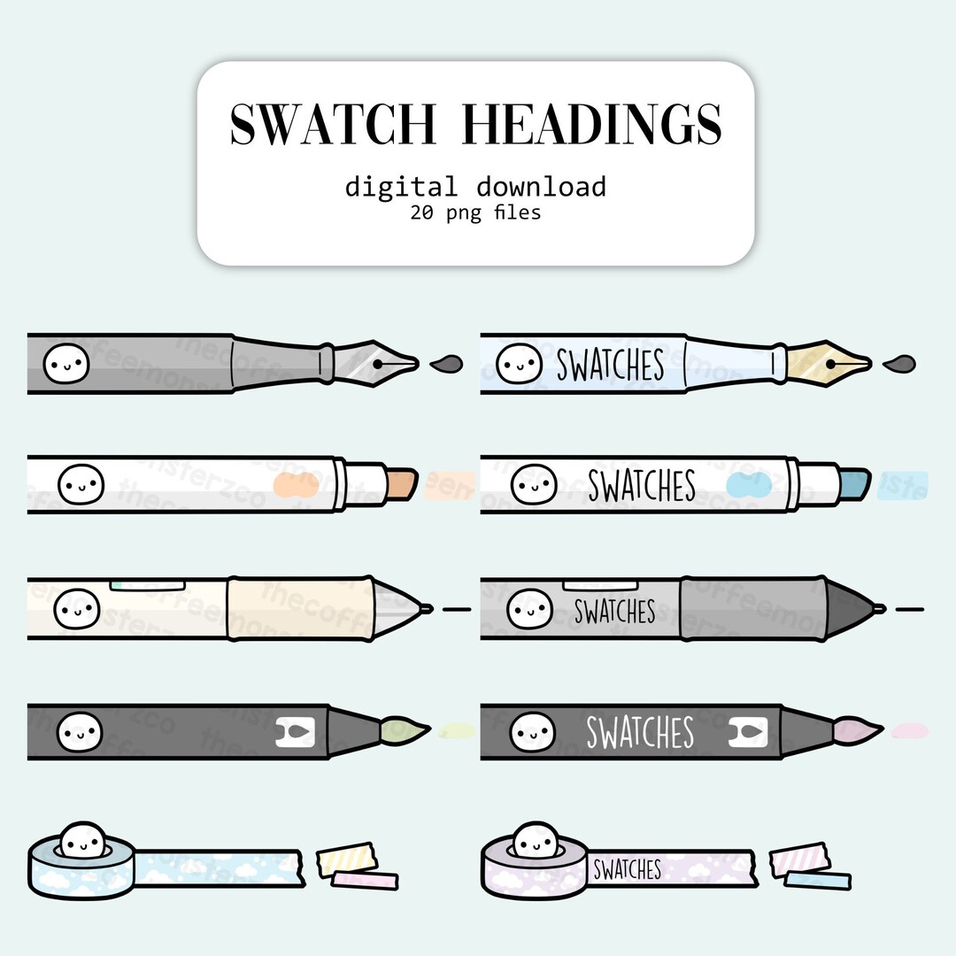 Stationery Swatch Headings digital File Digital Printable Planner ...