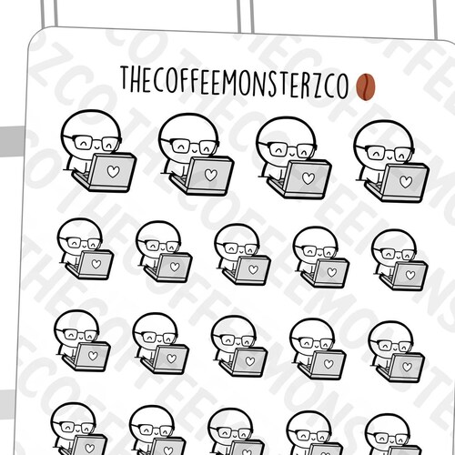 Computer Emotis Hand Drawn Emoti Stickers for Your Planner - Etsy Canada