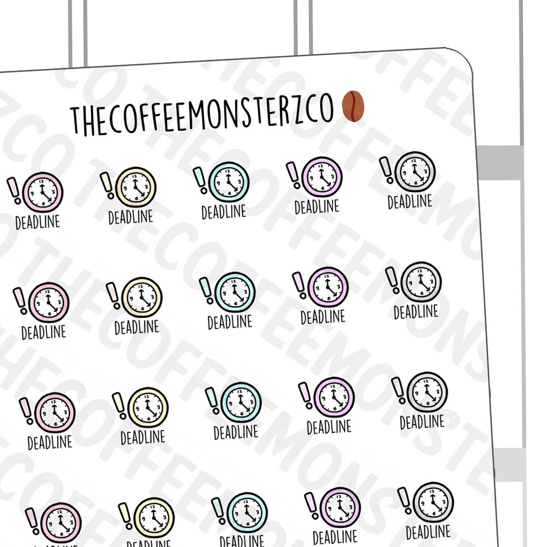 Deadline Doodles Hand Drawn Planner Stickers and Bullet Journal Emoti ...