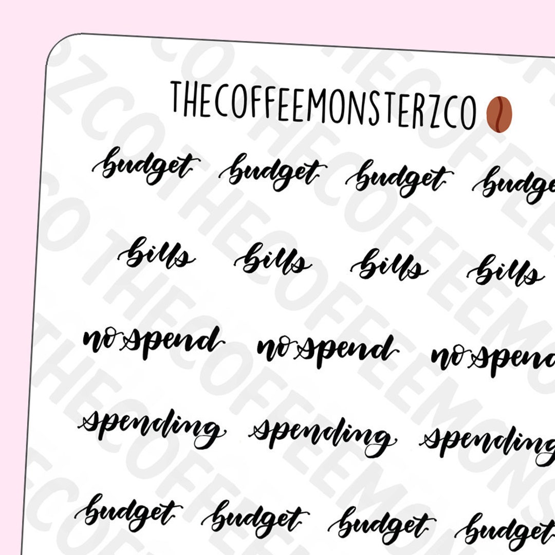 Handwriting Stickers: Budget Script Stickers Handwriting - Etsy Canada