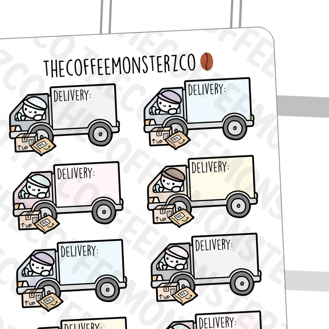 Delivery Truck Emotis Hand Drawn Planner Stickers and Bullet - Etsy