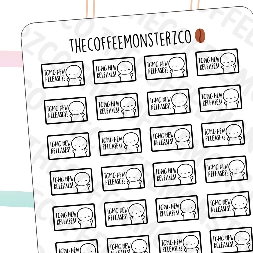 TCMC New Release Reminders Hand Drawn Planner Stickers and - Etsy