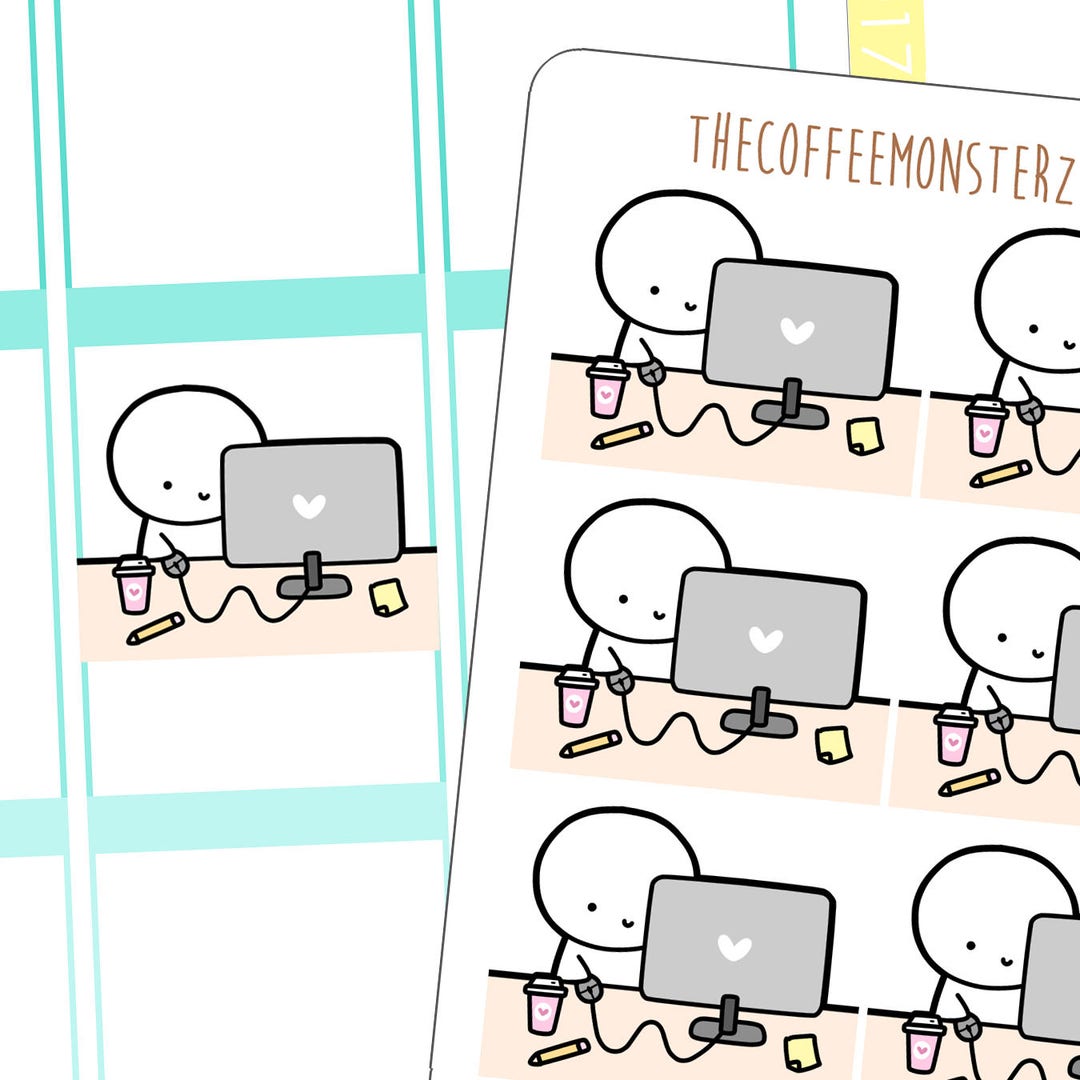 Computer Emotis Hand Drawn Emoti Stickers for Your Planner - Etsy Canada