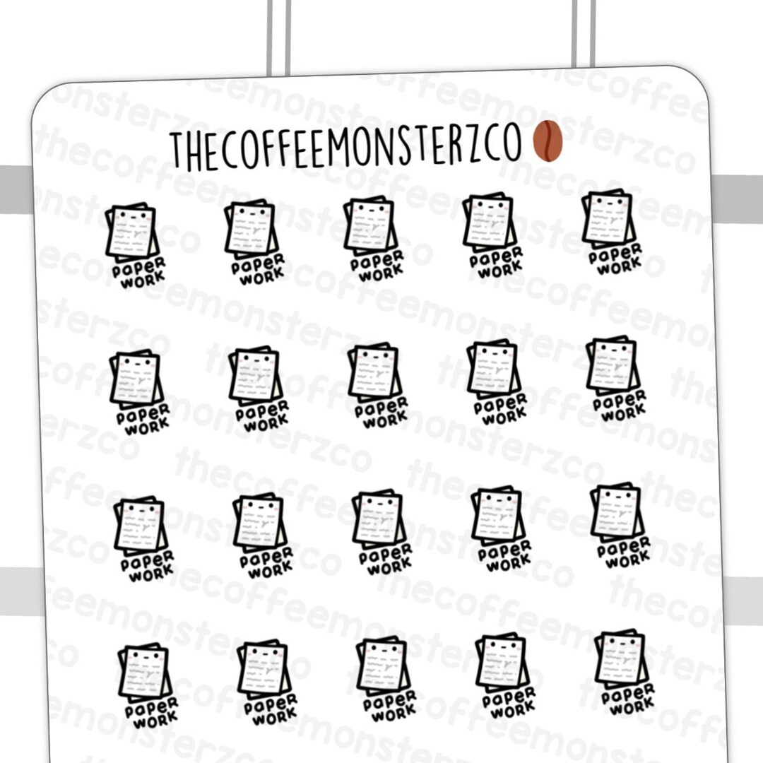 Paperwork Doodles Hand Drawn Planner Stickers and Bullet Journal Emoti ...