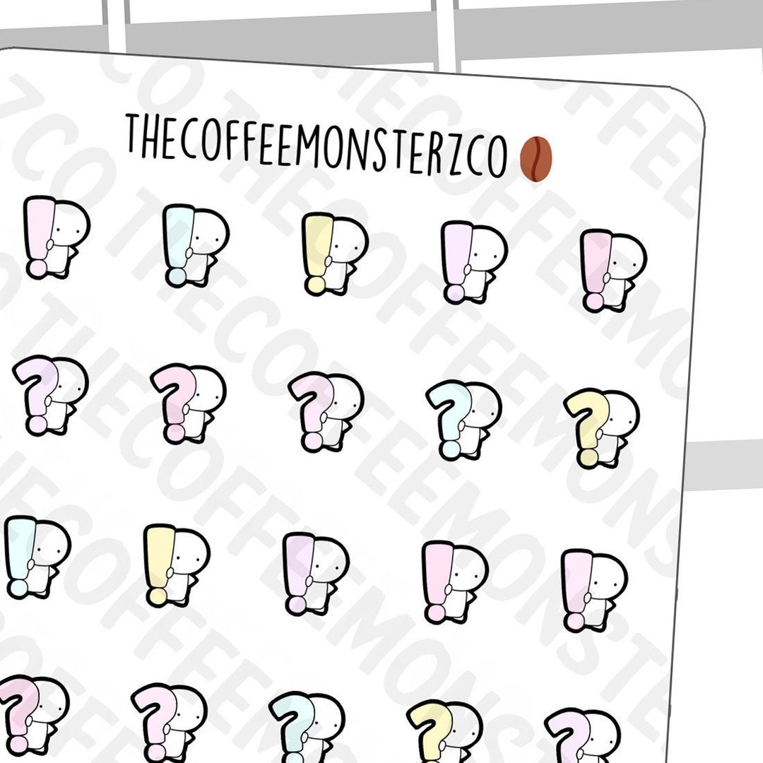 Exclamation Doodle Icons Hand Drawn Planner Stickers and Bullet Journal ...