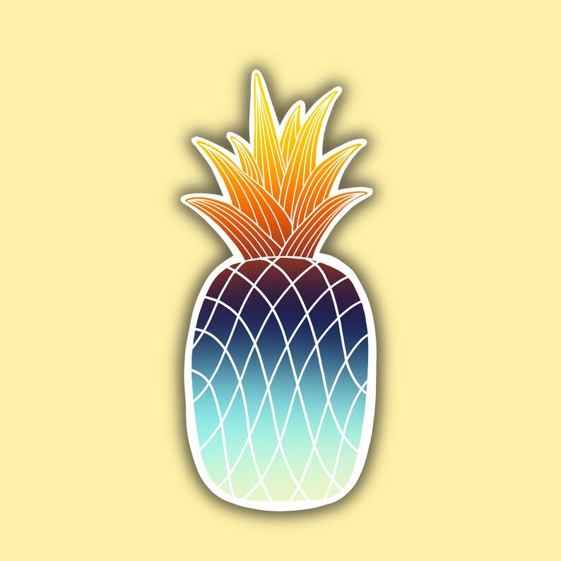 Pineapple Vinyl Sticker, Laptop Decal - Etsy