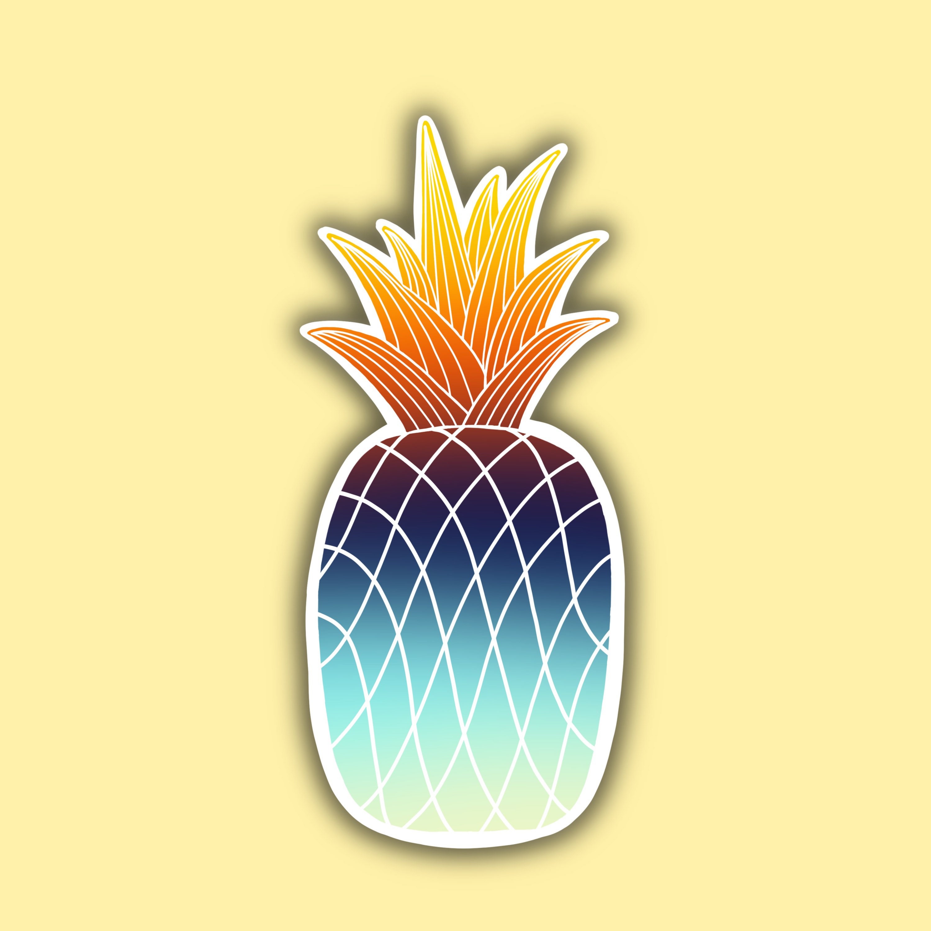 Pineapple Vinyl Sticker, Laptop Decal - Etsy