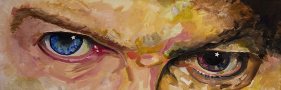 David Bowie Eyes Oil Painting | Etsy
