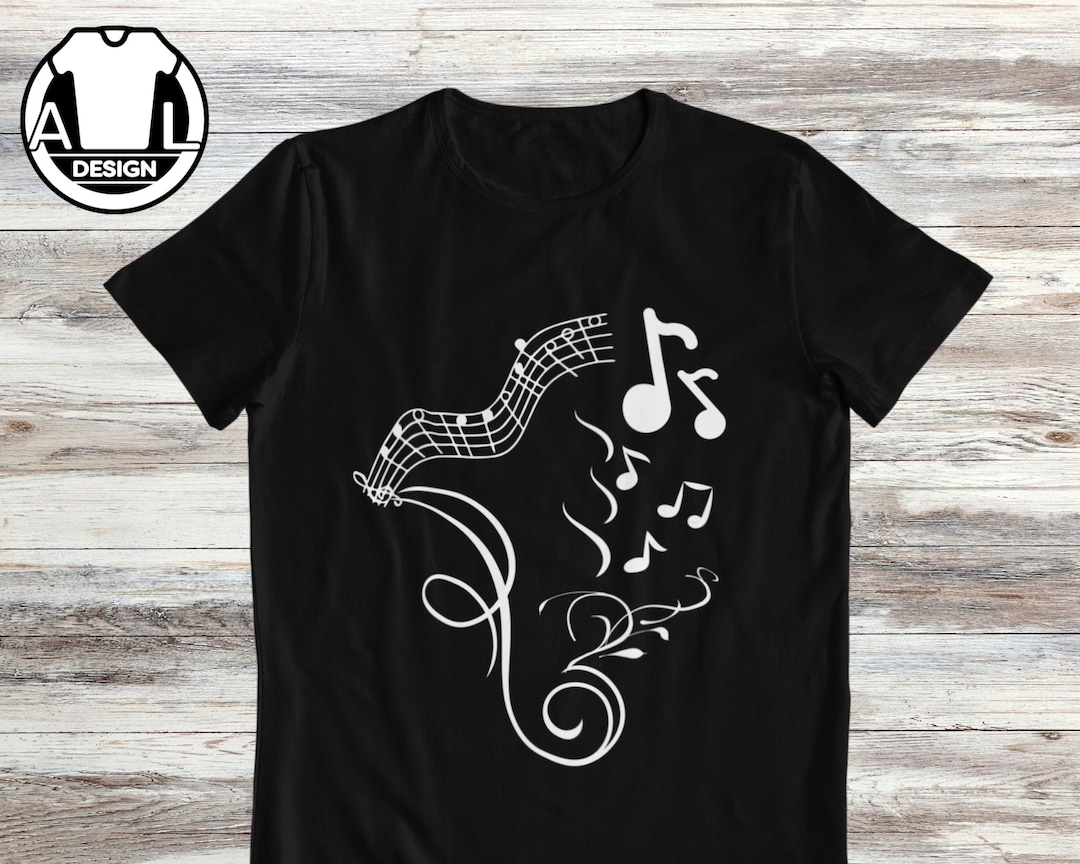 Music Note Design Shirt, Musician T-shirt, Shirt With Music Design ...