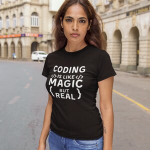 Coding is Like Magic, Funny Computer Shirt, Programmer Shirt, Coder Shirt, Tech Shirt, Computer ...