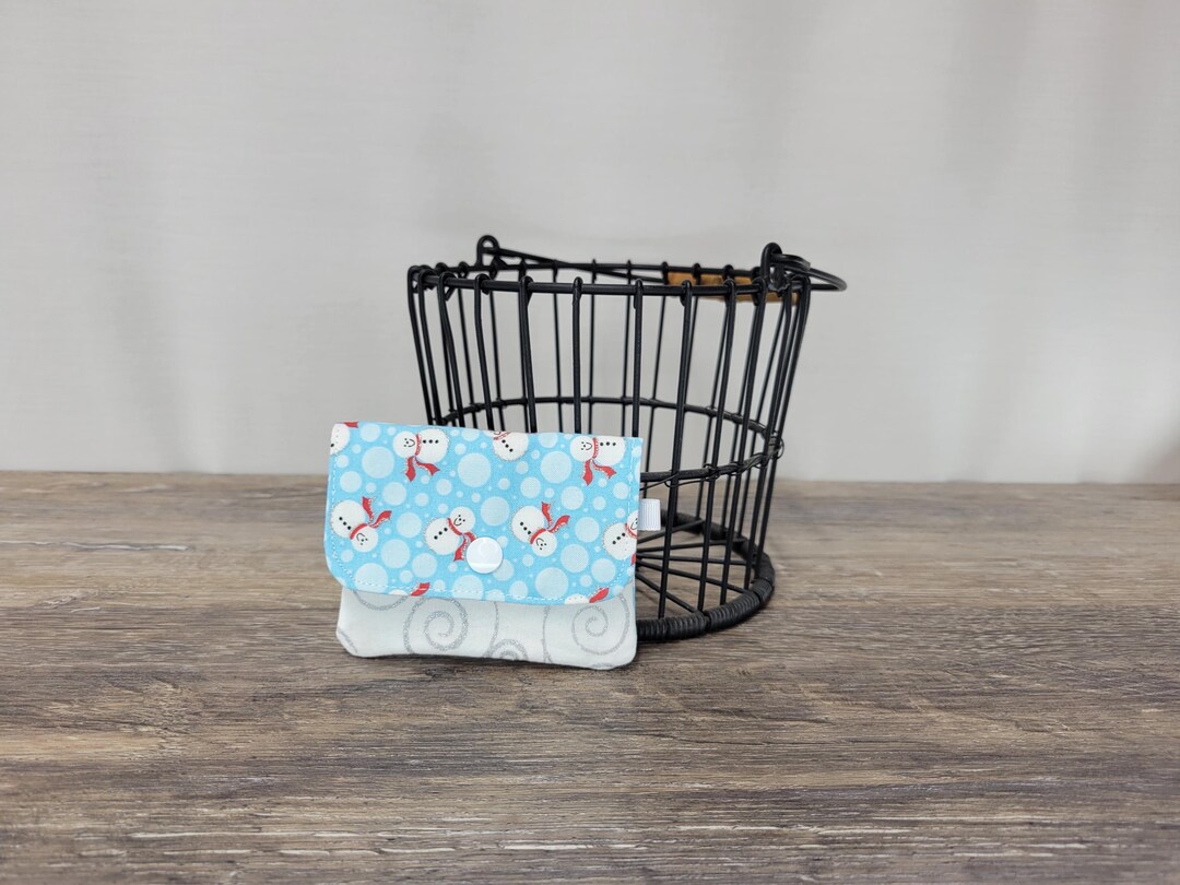 Snowman Blue Glitter Snap Wallet - Etsy