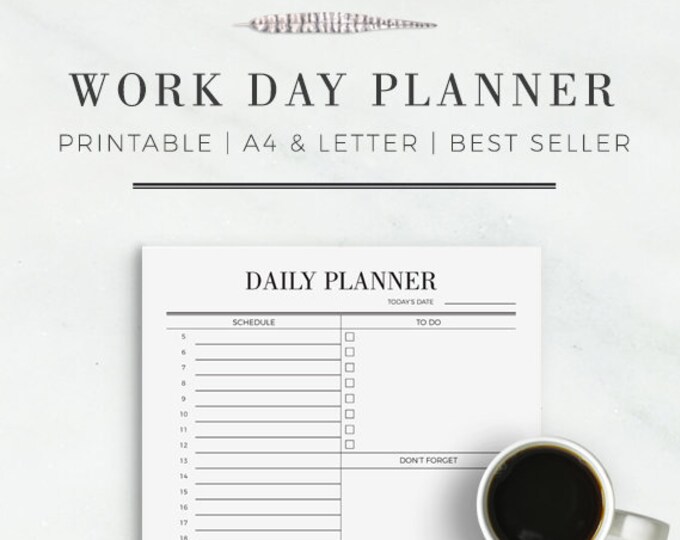 Work Day Planner Daily Planner Planner for Work Editable - Etsy