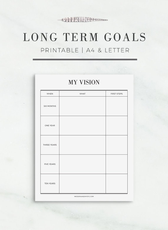 Long Term Goals Template