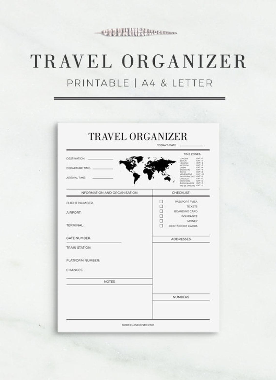 Travel Organizer Printable Journey Planner Travel Planner Trip Planner ...