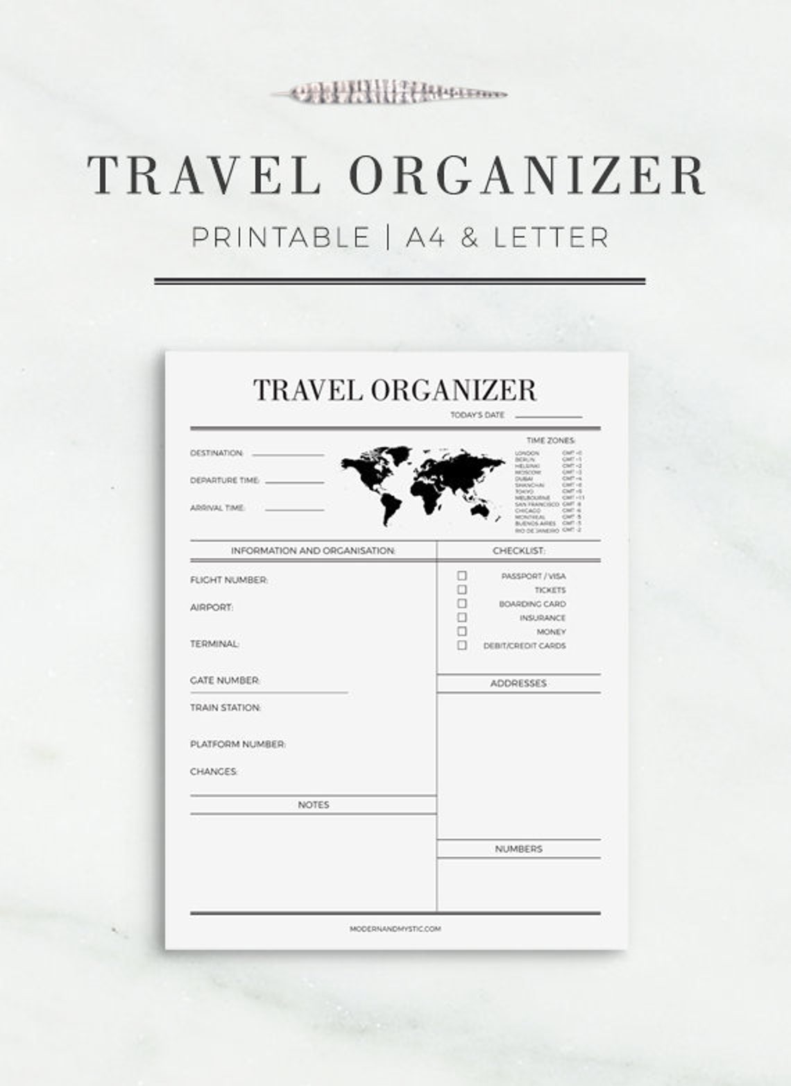 Travel Organizer Printable Journey Planner Travel Planner Trip Planner ...