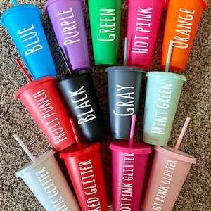 Reusable Cold Cup With Lid & Straw 24 Oz | Blank Cold Cup ...