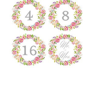 Digital Download. Floral Watercolor Table Numbers. Boho Pastel. - Etsy