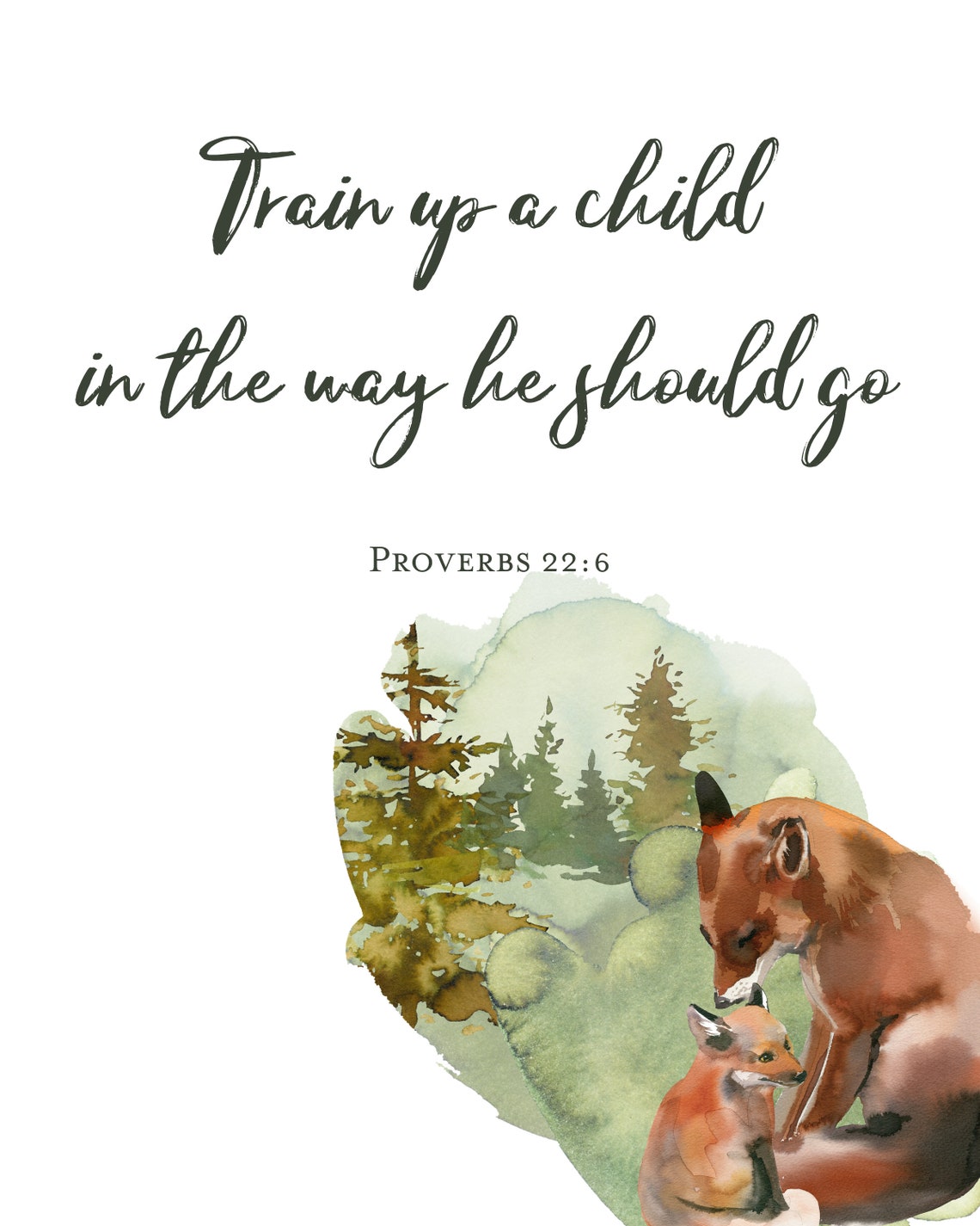 Forest Watercolor Bible Verses. Digital Download | Etsy