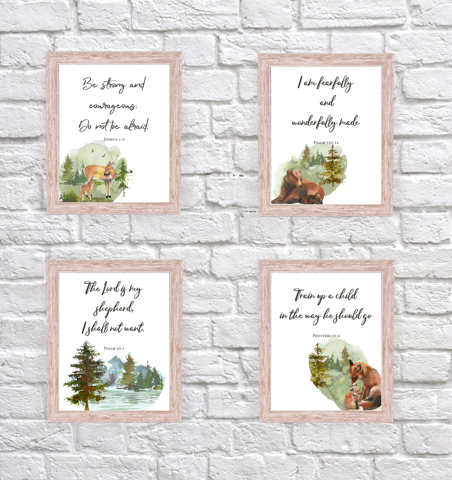 Forest Watercolor Bible Verses. Digital Download - Etsy