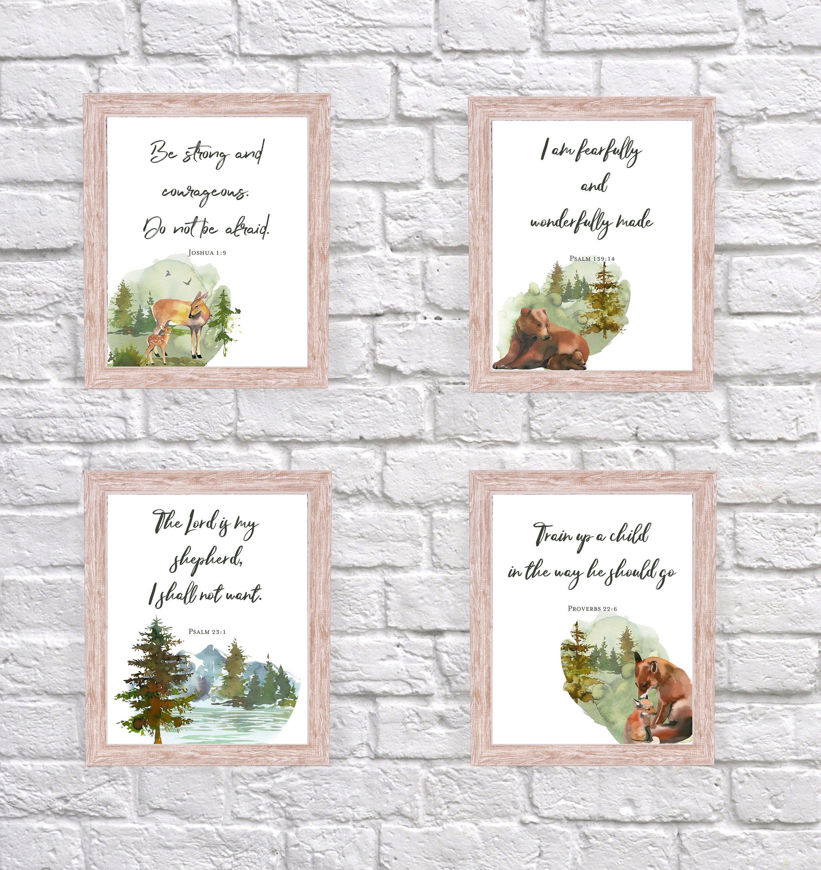 Forest Watercolor Bible Verses. Digital Download - Etsy