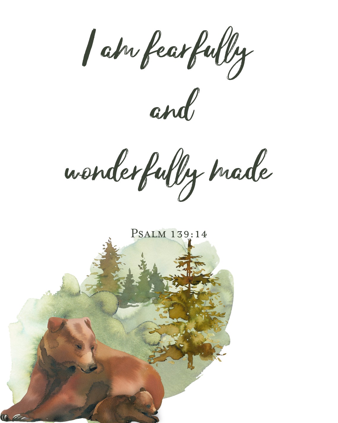 Forest Watercolor Bible Verses. Digital Download | Etsy