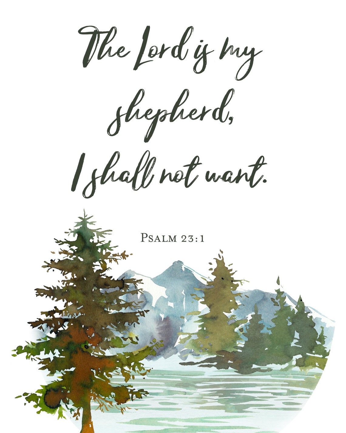 Forest Watercolor Bible Verses. Digital Download | Etsy