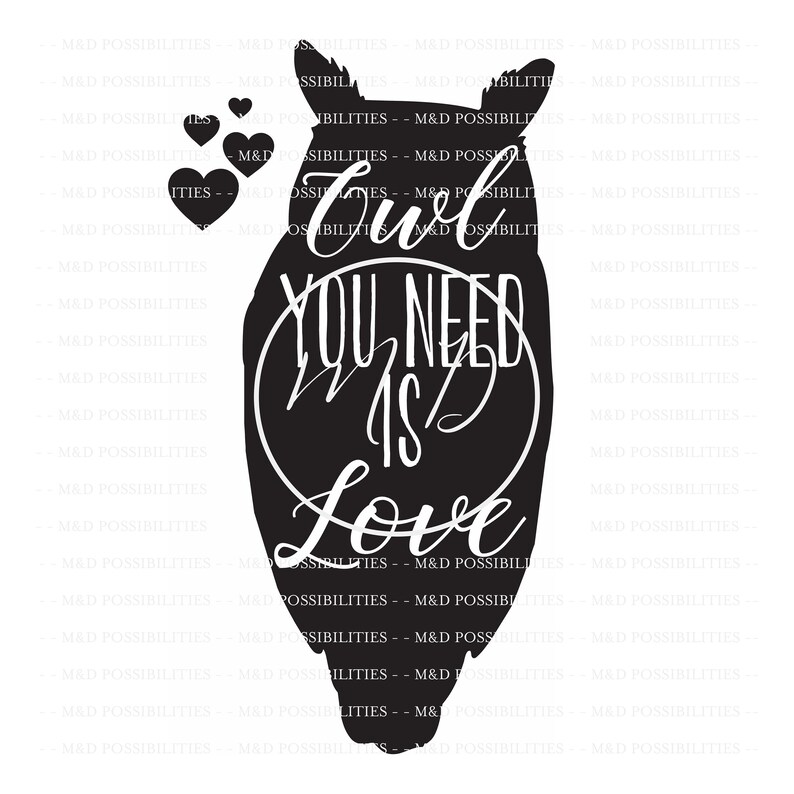 SVG (cut File) OWL You Need is Love - Etsy
