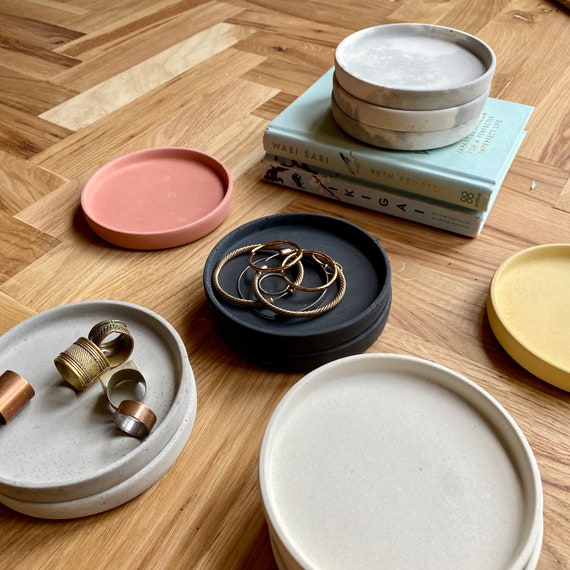 Round Concrete Jewellery/key/candle Tray | Etsy