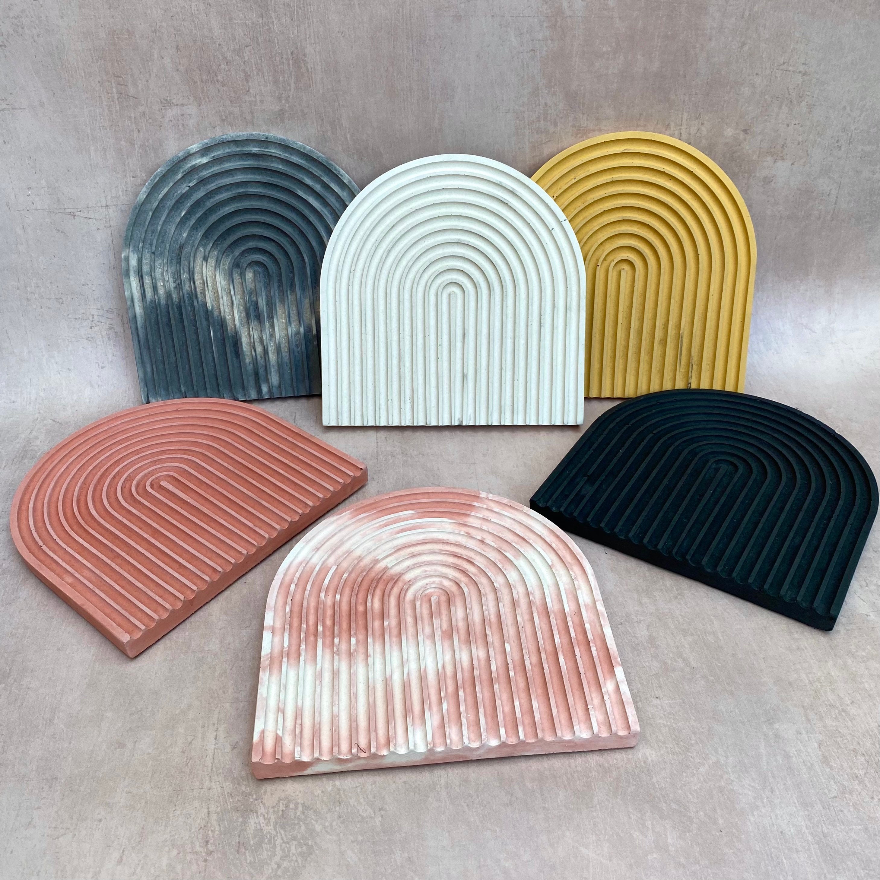 Handmade concrete arch tray / ripple platter / decorative tray | Etsy